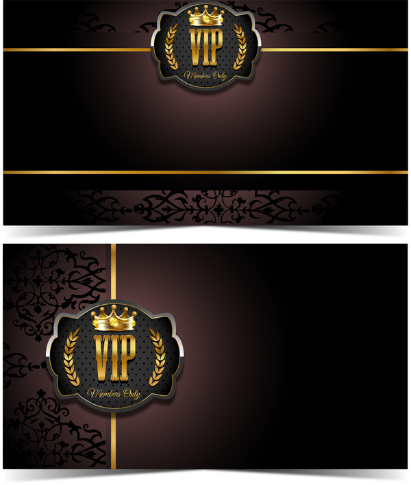 Luxury VIP Card Template Vectors Set 02 Free Download