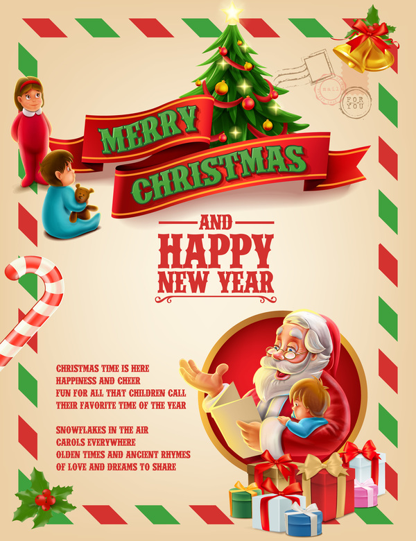 Vector 2017 Christmas Poster Template Vector 04 Vector Christmas Free 
