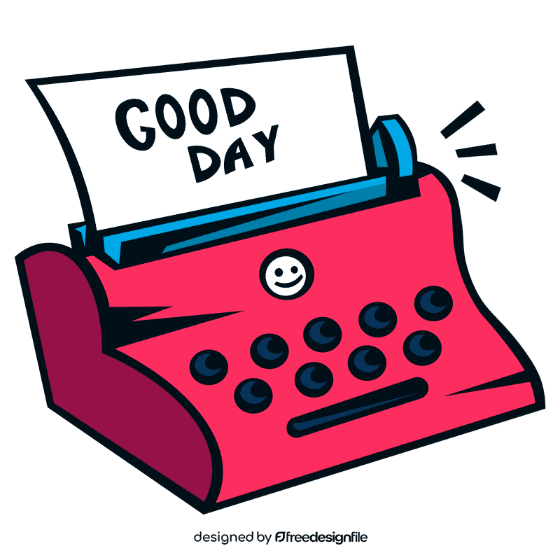 Typewriter good day clipart free download