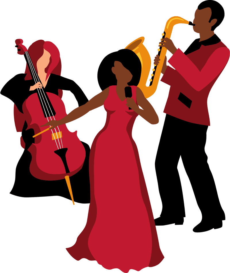 Vibrant Jazz Band Harmony in Motion PNG free download