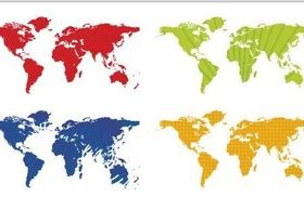 Simple world maps vector material 04 free download