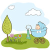 Spring cute Baby cards vector 02 free download