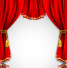 Red curtain elements vector background 02 free download