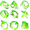 Green 3D logo design vector 03 free download