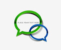 Green and blue Speech Bubbles vector free download