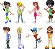 Different Cartoon people design vector 03 free download
