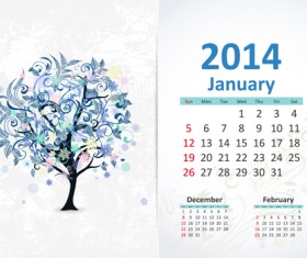 Calendar January 2013 Design Vector Graphic 01 Free Download