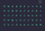 Dark green line system icons free download