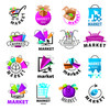 Creative market logos vector set free download