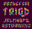 Triangle colorful alphabet vector material free download