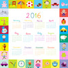 Cute kids calendars 2016 vector 04 free download