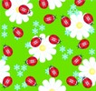 Cute Ladybug flowers continuous pattern vector free download