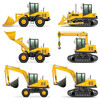 Construction vehicles design vectors set 01 free download