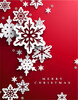 Paper snowflake with christmas red background vector 02 free download
