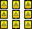 Yellow with black warning sign vector 01 free download