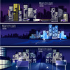 Night city light banners vector 03 free download