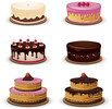 Cute round cakes vector free download