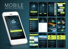 Mobile application theme design vector 01 free download