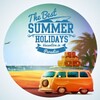 Summer holiday bus tour vintage vector free download