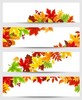 Vector banners with autumn leaves vector set 04 free download