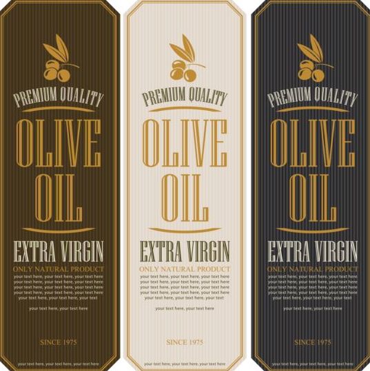 Olive Oil Vertical Labels Vintage Vector 02 Free Download