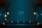 Dark blue stage design backgroud vector free download