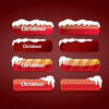 Christmas web buttons red vector set 04 free download
