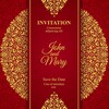 Red with golden invitation template vector 09 free download