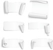 Curled paper banners white vector 01 free download