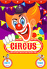 Circus poster with clown vector material free download
