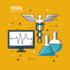 Medical research vector template illustration 04 free download