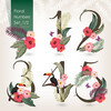 Floral number design vector free download