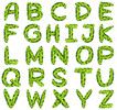 Green plant alphabet creative vector free download