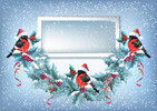 Red hat bird with christmas backgorund vector 04 free download