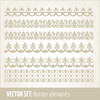Retro seamless borders decor vector set 02 free download
