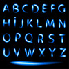 Blue light alphabet vector free download