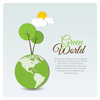 Green world background vector free download