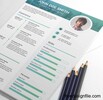 Light Green Styles Resume PSD Template free download
