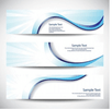 3 blue line banner vector free download