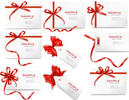 red ribbon card 02 shiny vector free download