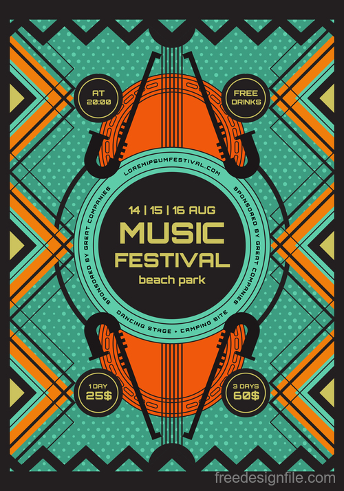 Music Festival Poster Template Vector Free Download