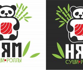 Ninja panda logo design vector free download