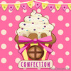 Cute cake background design vector free download