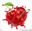 Cherry juice splash vector illustration free download