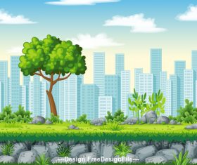 Different Spring tree elements vector 05 free download