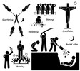 Cartoon icon execution scene vector free download