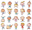 Cartoon many kids vector free download