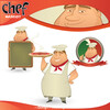 Fat chef illustration vector free download