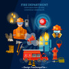 Fire safety equipment banner vector free download