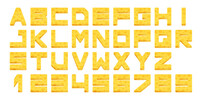 Golden yellow alphabet vector free download